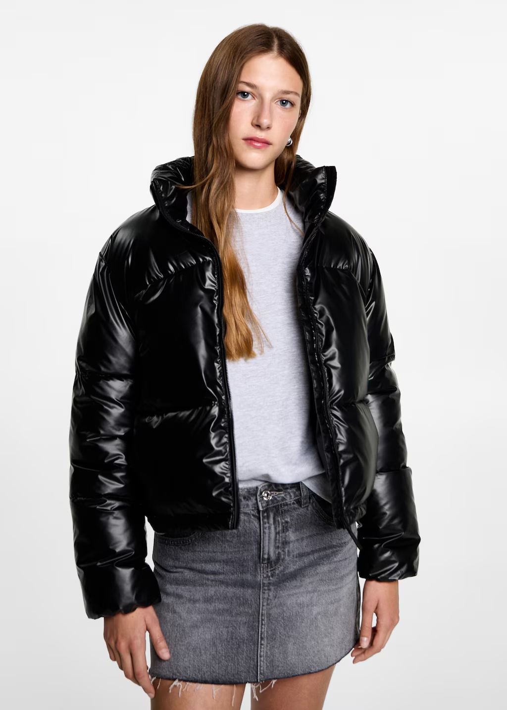Metallic Puffer Jacket - Mango