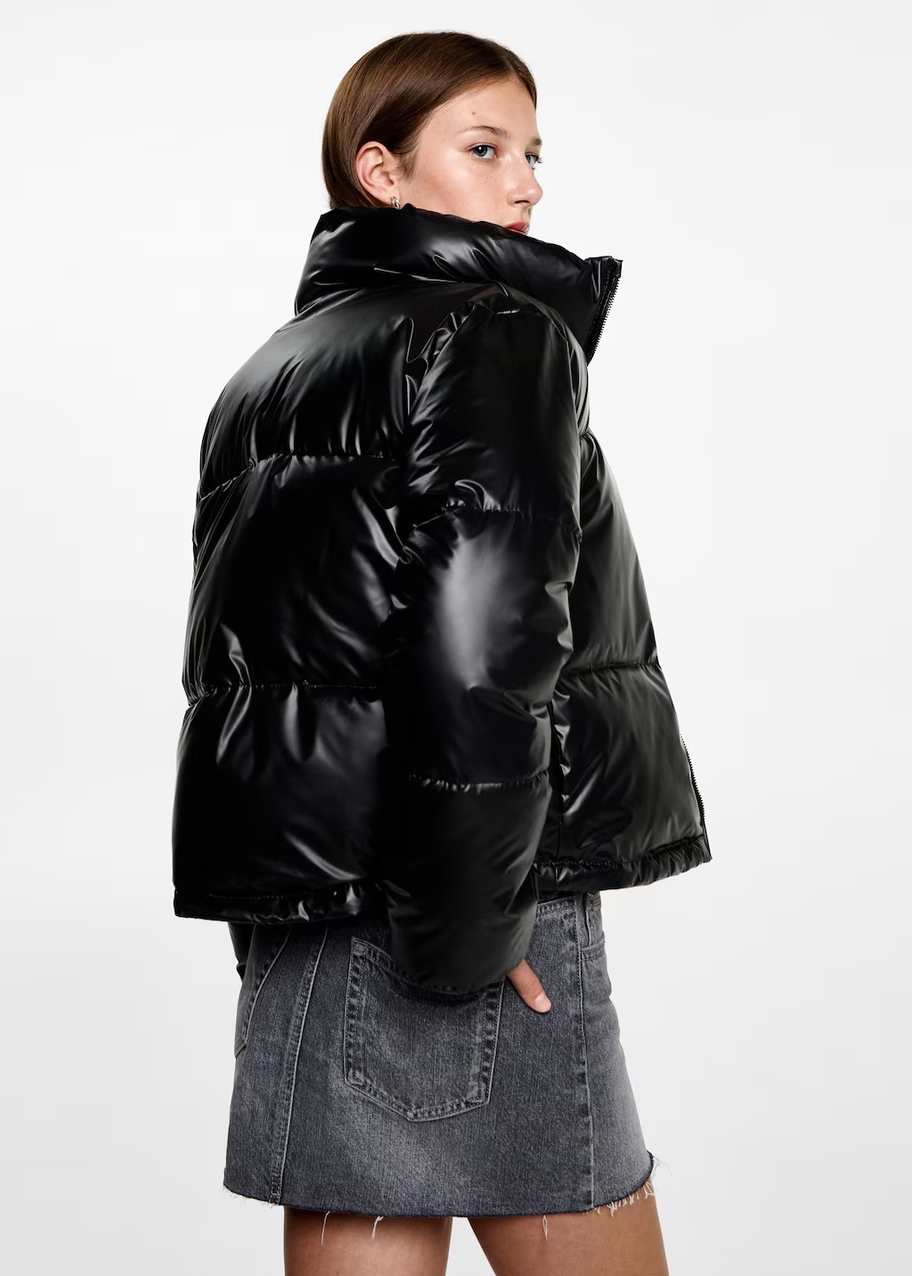 Metallic Puffer Jacket - Mango